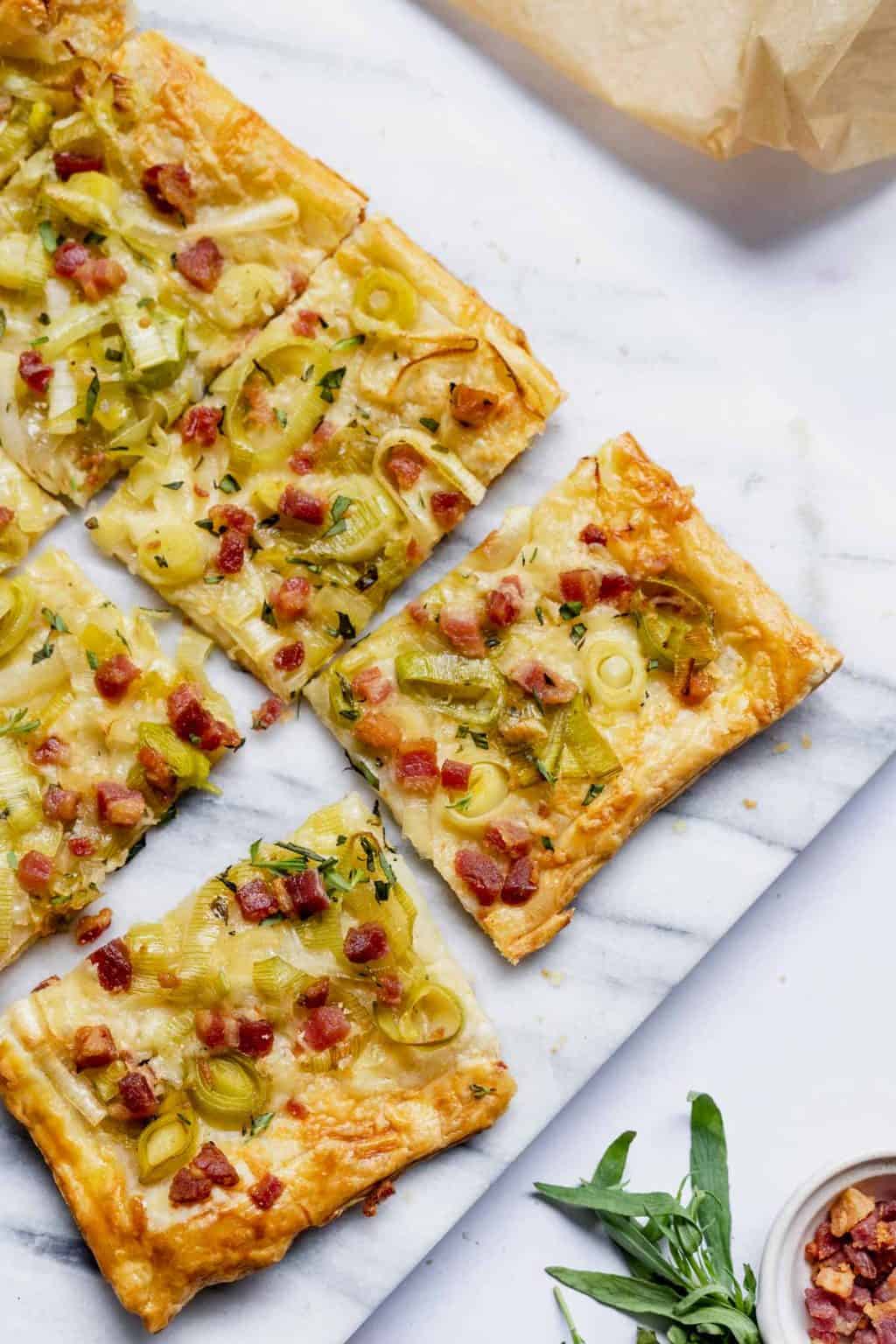 Crispy Pancetta and Leek Tart - Newel Tasting Table