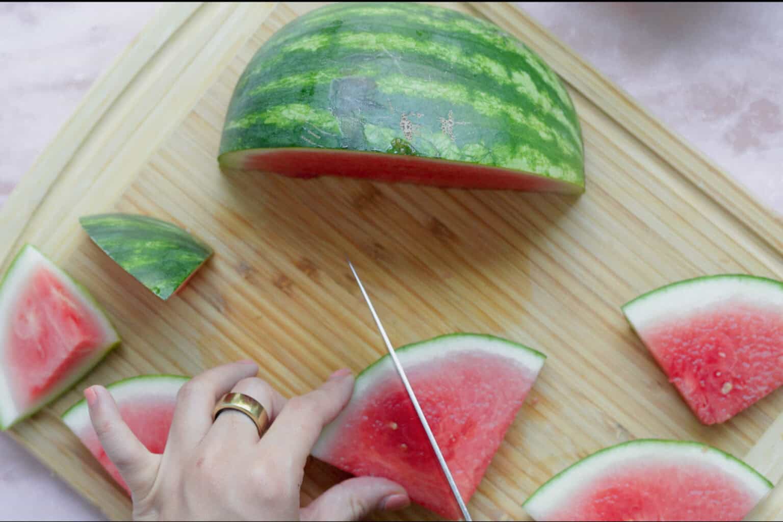 Halloumi Watermelon Appetizer with Spicy Honey - Newel Tasting Table