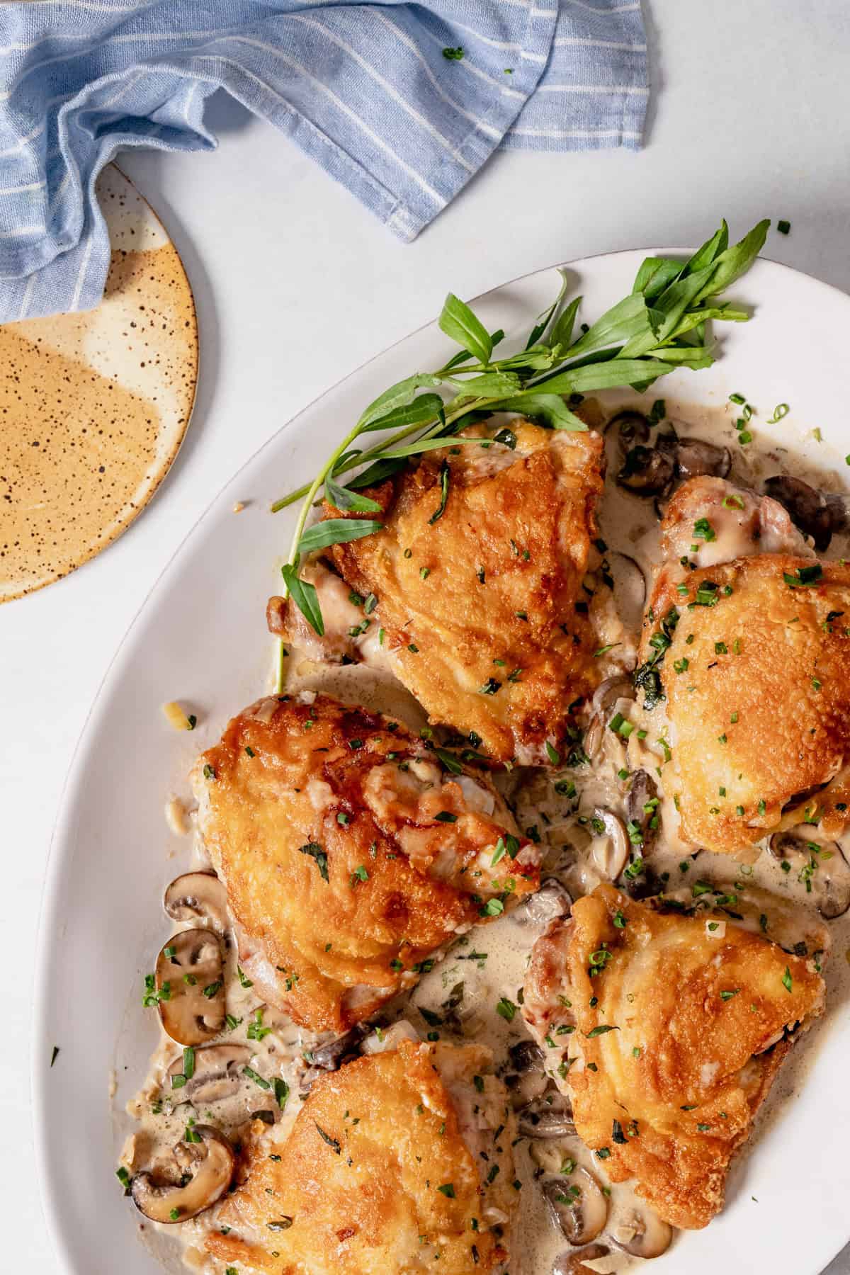 Creamy Mushroom Chicken with Tarragon - Newel Tasting Table